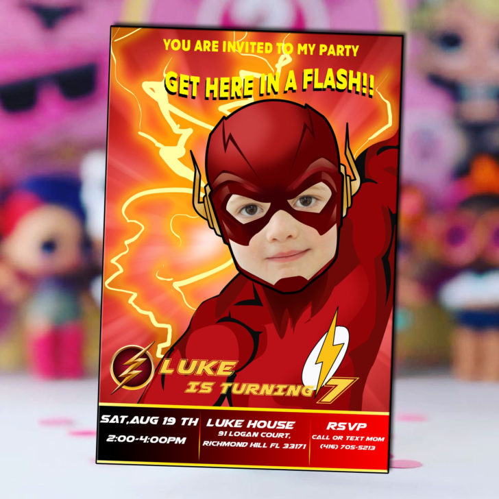 Flash Birthday Invitation Invitation For Kids Digital Card Etsy ...