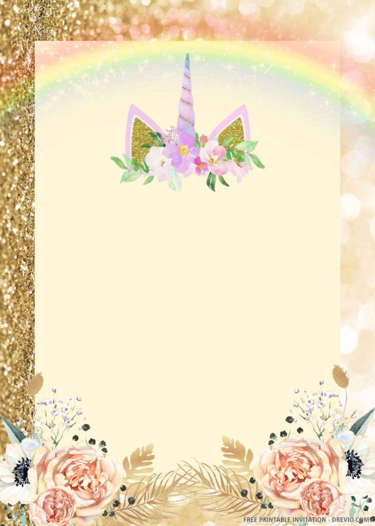 FREE PRINTABLE Colorful Unicorn Birthday Invitation Templates DREVIO ...