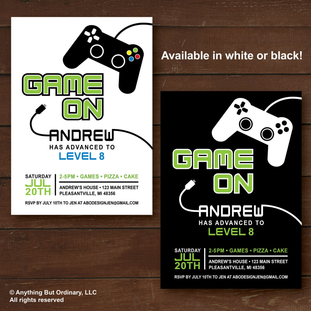 Game On Birthday Invitation Level Up Printable Video Game Etsy ...