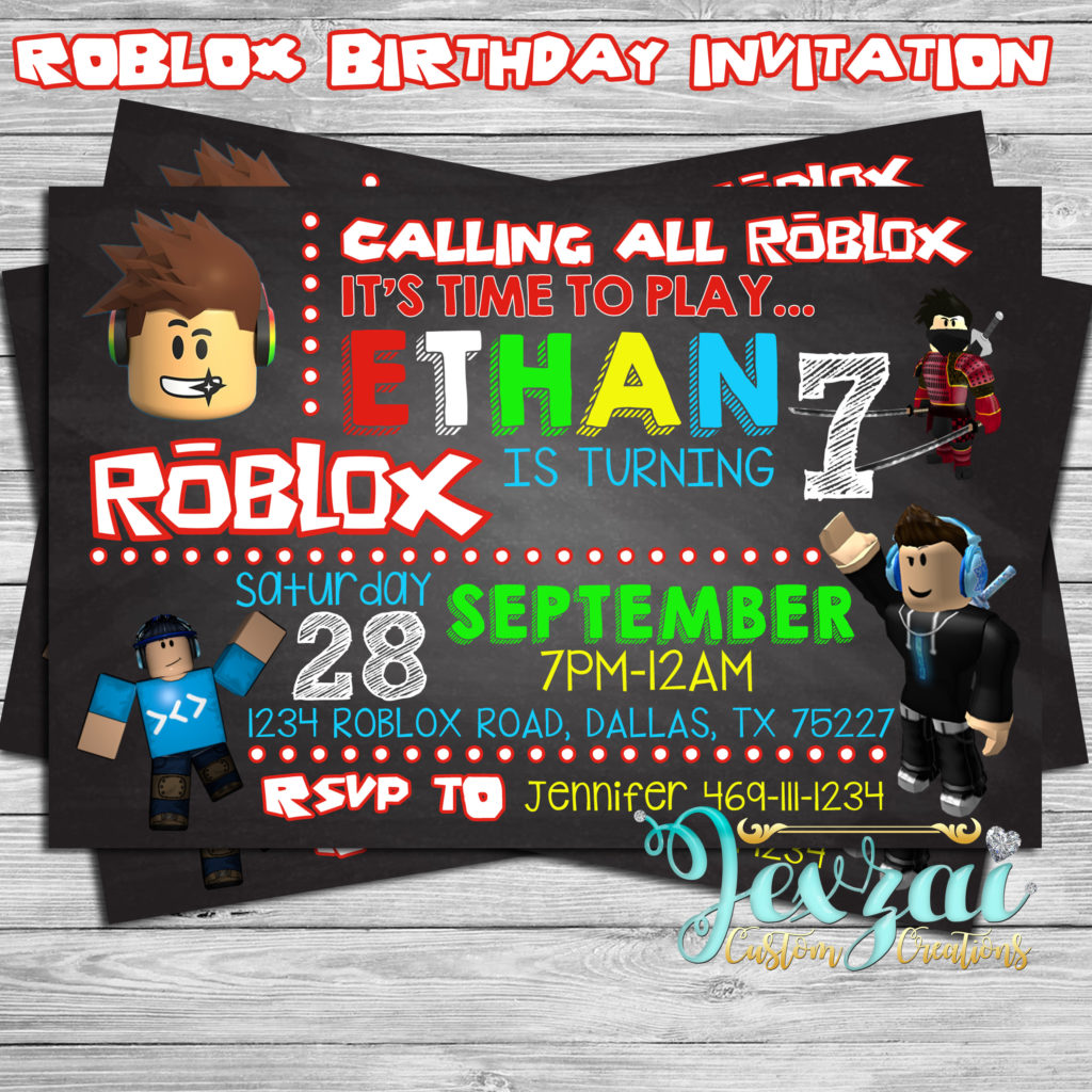 Roblox Birthday Invitation Templates Robux Earn Free | Birthday ...