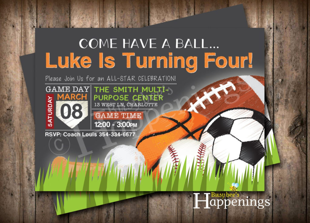 Sports Birthday Invitation Sports Invitation Ball Birthday | Birthday ...